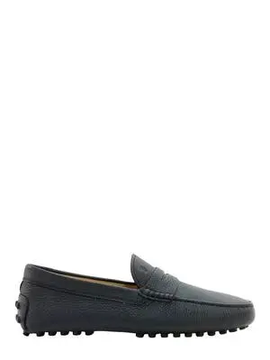 TOD'S Gommino Pebbled Driving Loafers Blue