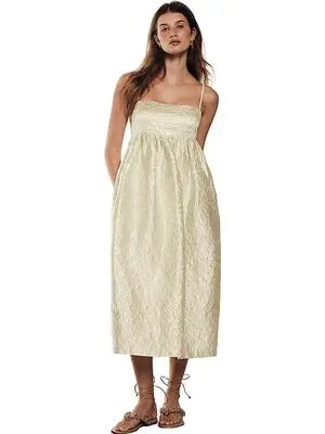 MARE MARE Square-neck Babydoll Midi Dress - Light Green