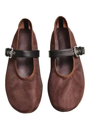 TONY BIANCO Mimzy Mary Jane Flats Chocolate