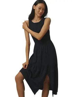 NATION LOS ANGELES Clemente 100% Cotton Midi Dress - Navy