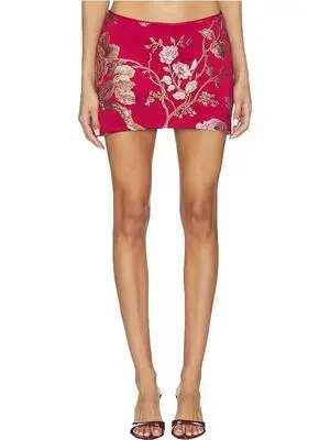 SAU LEE Nico Mini Skirt - Red