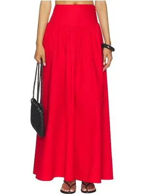 Susana Monaco Drop Waist Maxi Skirt - Red