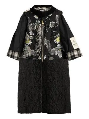 Erdem Cotton Jacquard Gilet Barbour Coat - Black