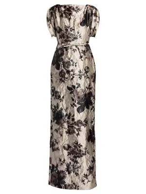 Erdem Textured Satin Gown - Print