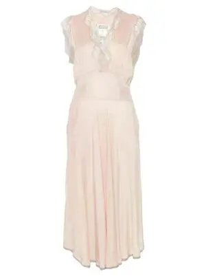 MAISON MARGIELA Midi Silk Dress Neutrals