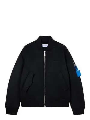 Off-White Quote Bomber Jacket - Black/dark Grey