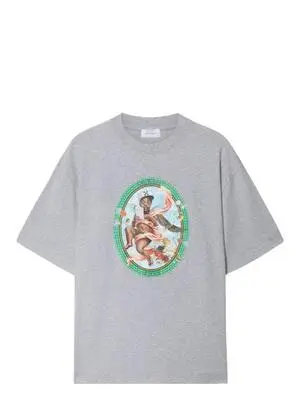 Off-White Fresco Oval Skate Short Sleeve Tee Shirt - Grey