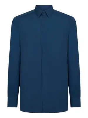 TOM FORD Cotton Poplin Long-sleeve Shirt - Navy