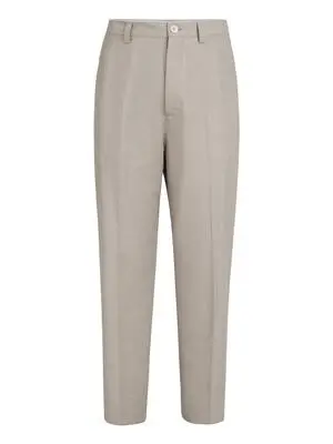 Brunello Cucinelli Cotton-Linen Panama Trousers Brown