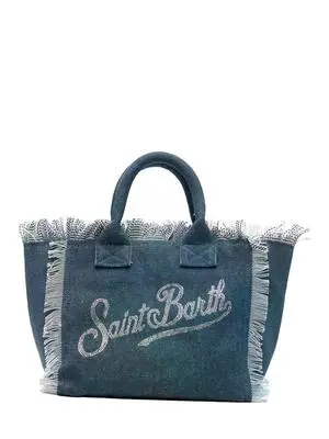 MC2 SAINT BARTH Colette Fringed Tote Bag - Blue