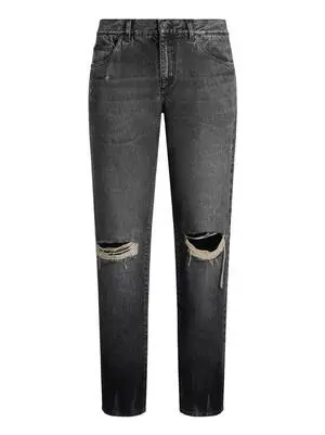 Dolce & Gabbana Ripped Straight Jeans - Grey