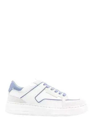 Emporio Armani Lace-up Leather Sneakers - Blue