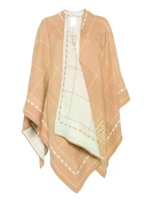 Fendi Patterned Poncho - Neutrals