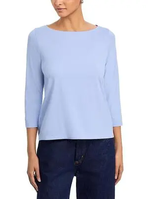 Eileen Fisher Bateau Neck Top - Myrtle