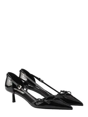 Prada Leather Open-side Pumps - Black