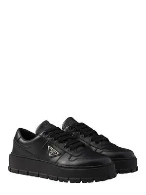 Prada Leather Sneakers - Black