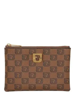 Gerard Darel Monogram Leather Pochette - Camel