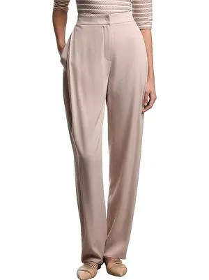 Emporio Armani Washed Twill Straight Trousers - Almond