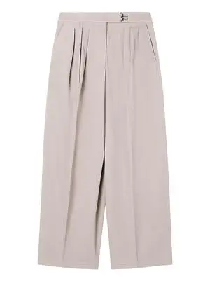 Emporio Armani Wide Leg Pleated Pants Solid Light