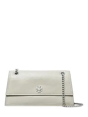 Tory Burch Kira Turlock Mini Leather Shoulder Bag Ash Cloud