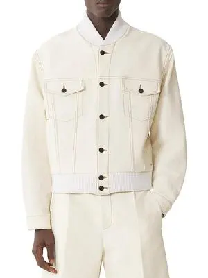 LANVIN Denim Teddy Jacket - White/beige.