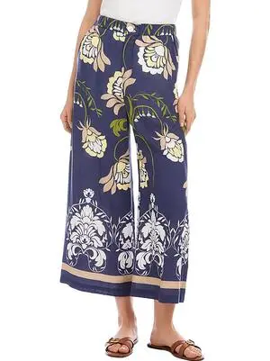Fifteen Twenty Tilly Cropped Printed Linen Blend Pants - Print