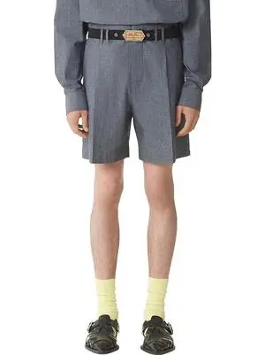LANVIN Chambray Shorts - Navy Blue