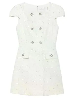 SELF-PORTRAIT Bouclé Mini Dress - Green