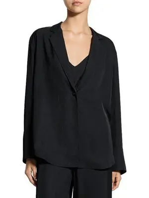 THEORY Washed Twill One-Button Blazer Shirt