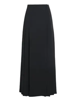 YVES SALOMON Silk Crepe Maxi Skirt - Black