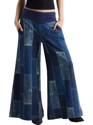 FREE PEOPLE Patches Wide-Leg Jeans