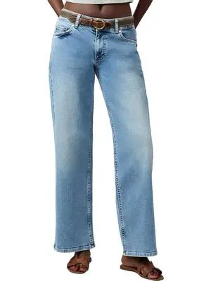 LOLA DENIM Miro Mid Rise Straight Jeans - Denim Dusk