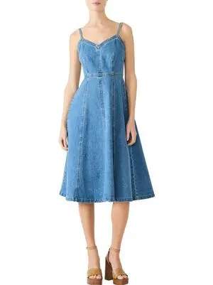 Steve Madden Harley Denim A-line Dress - Medium Blue