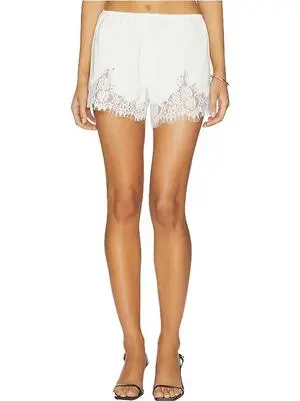 MORE TO COME MORE TO COME White Lace Trim Sateen Shorts Ivory