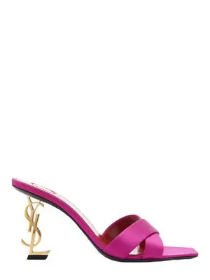 Saint Laurent Opyum Satin Mules - Fuchsia