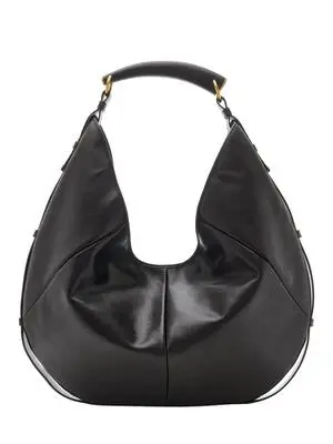 Saint Laurent Mombasa Large Leather Hobo Bag - Black