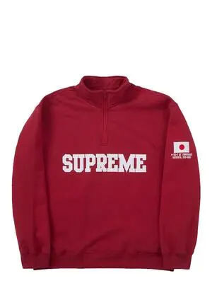 Supreme Tokyo Shop Flag Half Zip Pullover - Red