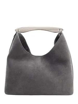 ELLEME Boomerang Large Suede Top Handle Bag Grey