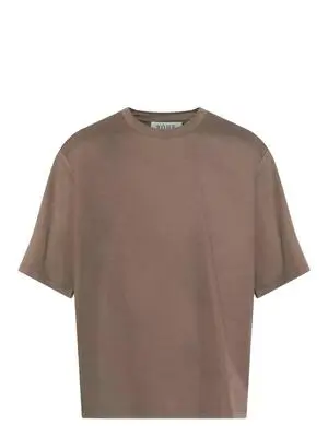 RÓHE Crew Neck Short Sleeve T-shirt - Brown