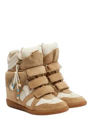 Isabel Marant Étoile Bekett Suede High-top Sneakers - Beige