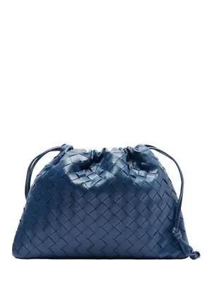 Bottega Veneta Intrecciato Leather Pouch Blue