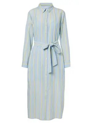 Velvet By Graham & Spencer Striped Cotton Shirt Dress - Blue