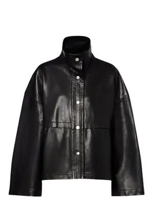 Nour Hammour Park Leather Jacket - Black