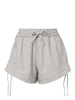 MARANT ETOILE Thaliany Striped Cotton Shorts - Blue