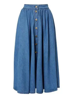 PATOU Denim Midi Skirt - Blue