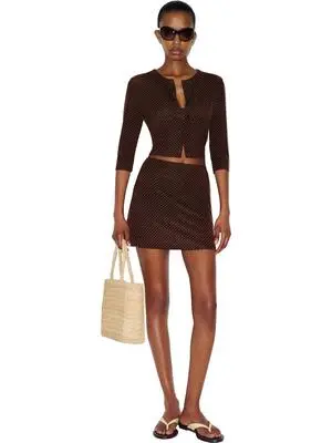 REFORMATION Ava Knit Three Piece Set Brown