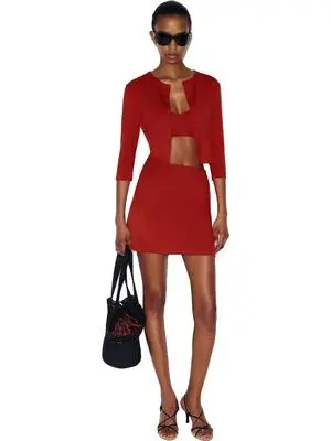 REFORMATION Ava Knit Three Piece Set - Red