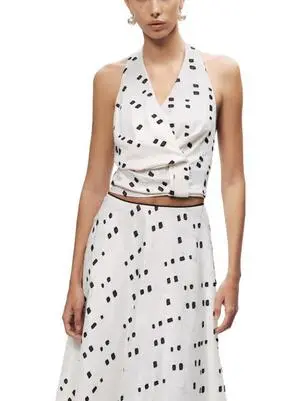 NOCTURNE Printed Halter Blouse - Multi-colored