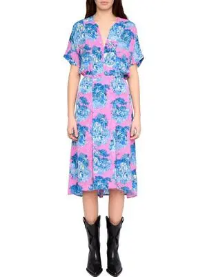 Zadig&Voltaire Riaz Wild Jungle Print Crepe Midi Dress - Lady