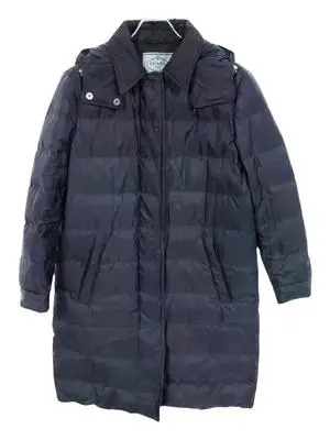 Prada 2000s Padded Hooded Coat - Blue